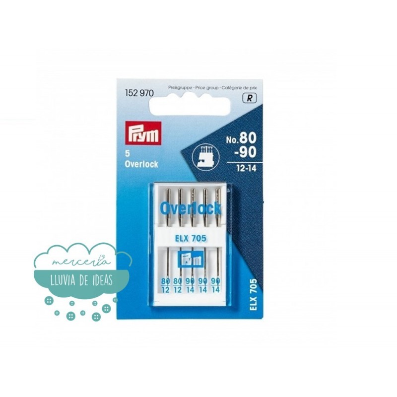Agujas máquina remalladora Overlock ELX 705 nº80-90 - Prym Agujas máquina remalladora Overlock ELX 705 nº80-90 - Prym